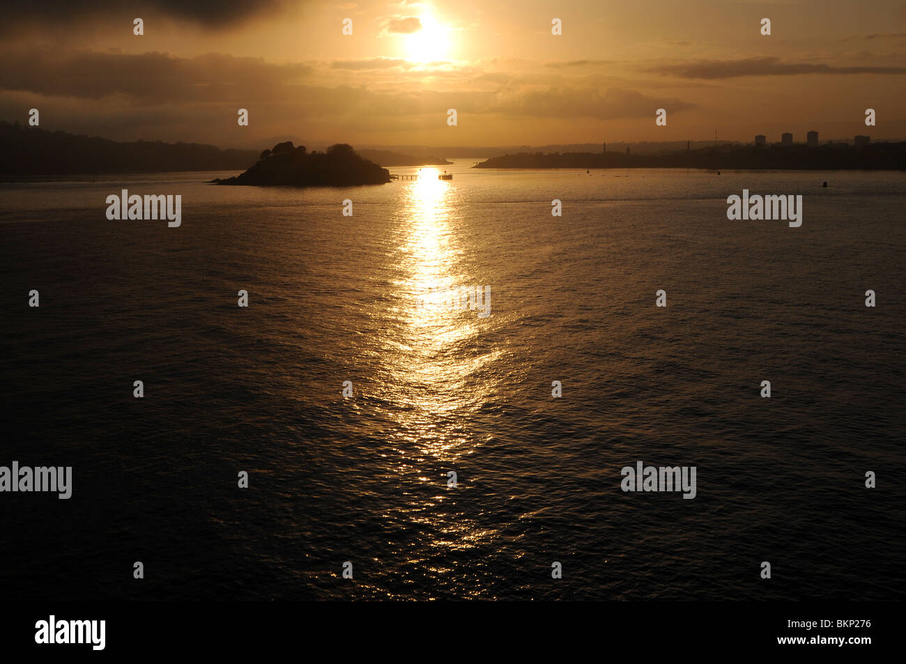Drake's Island lying in Plymouth Sound the stretch of water south of ...