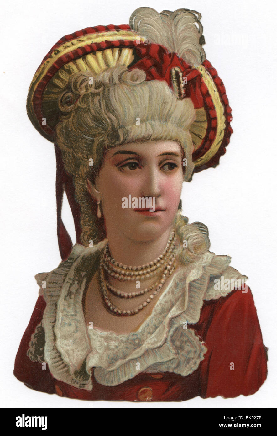 Portrait of a Lady in Decorative Feather Hat Stock Photo - Alamy