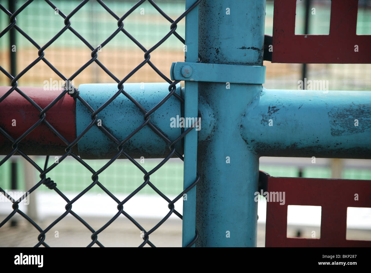 blue wire fence Stock Photo - Alamy