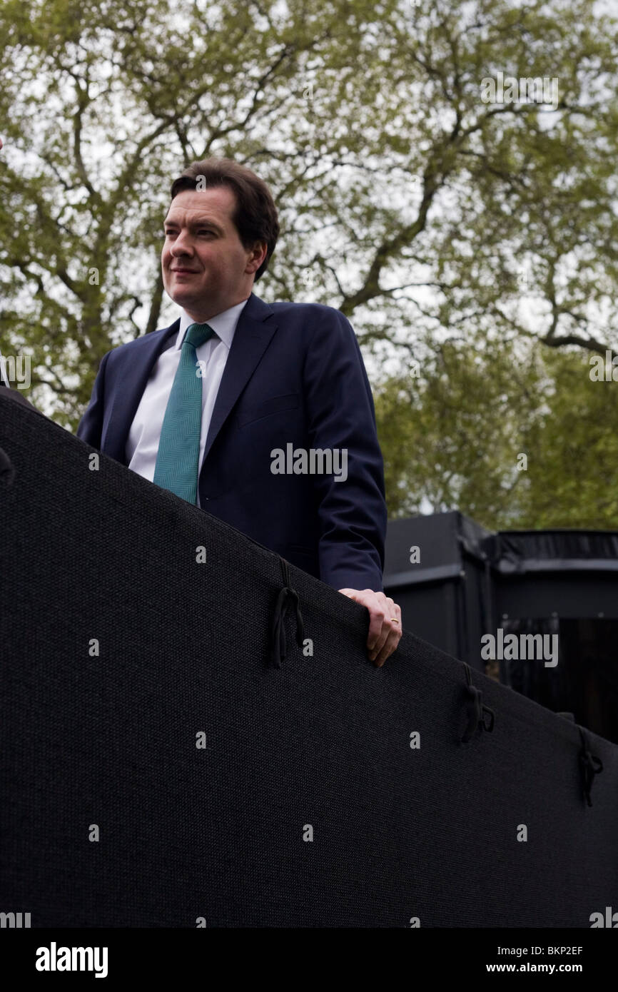 Tory Shadow-Chancellor George Osborne is interviewed under Victoria ...