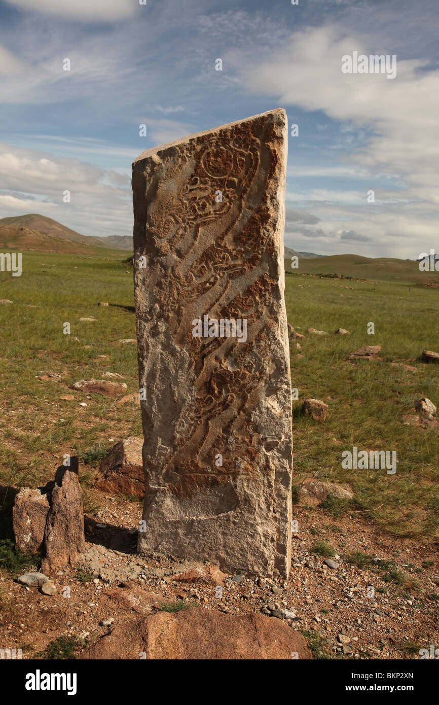 Deer stone at Ushigiin Uvur, Mongolia Stock Photo - Alamy