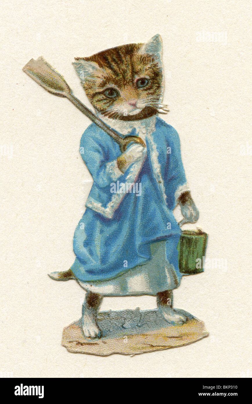 Cat with His Bucket and Spade Stock Photo - Alamy