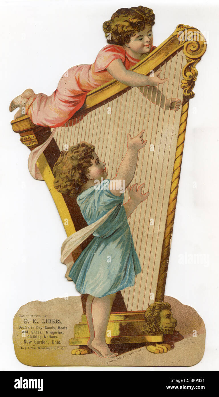 Children Playing the Harp Stock Photo - Alamy