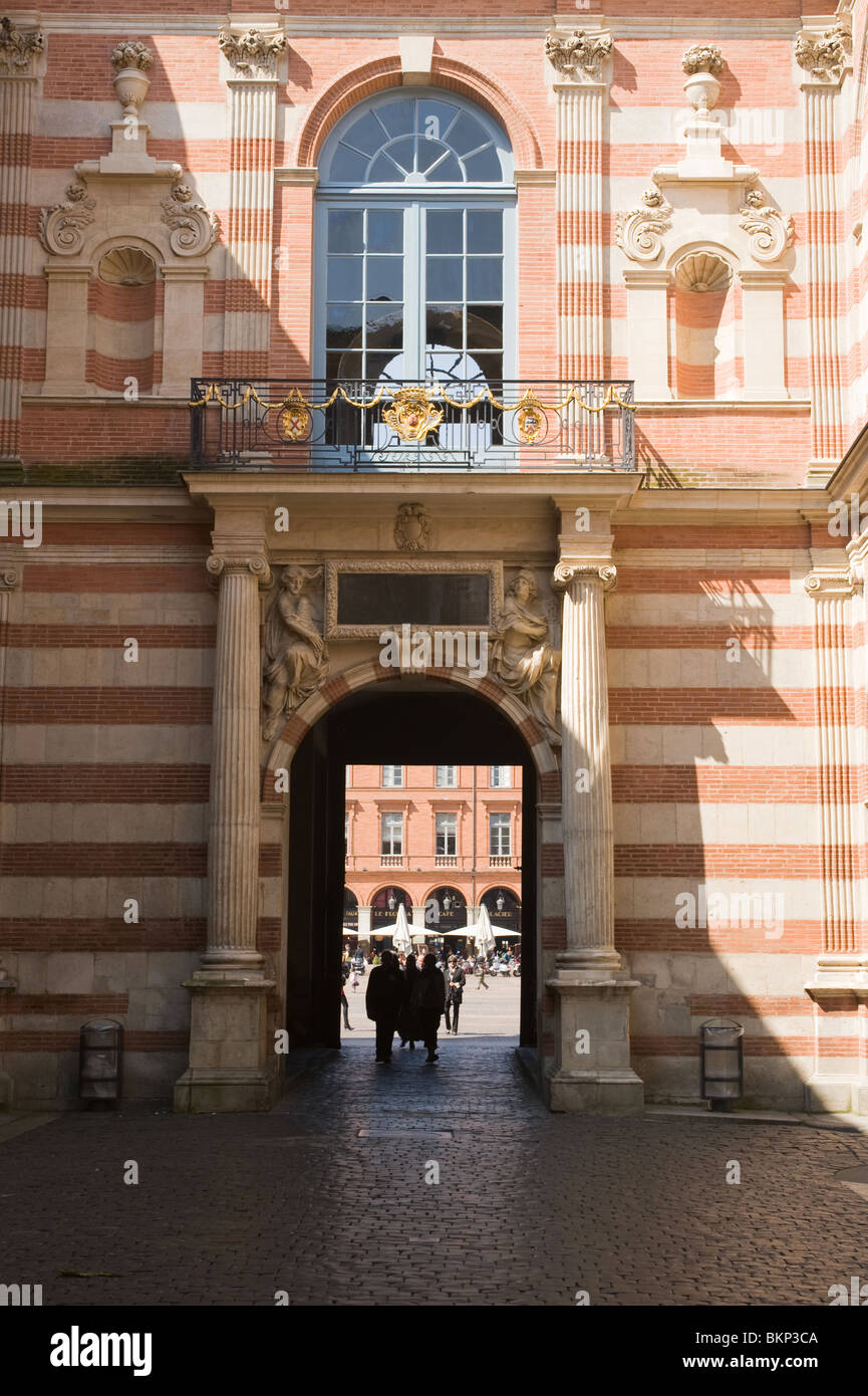 The Rear External View of The Capitol Building in Toulouse with Archway ...