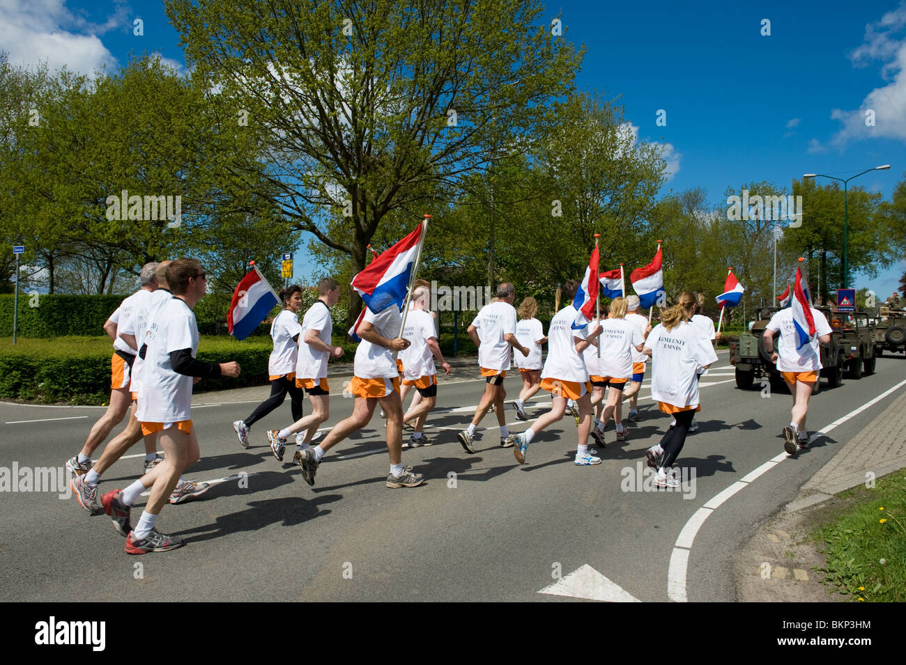 Liberation day in the Netherlands at 5 may 2010, many runners with the ...