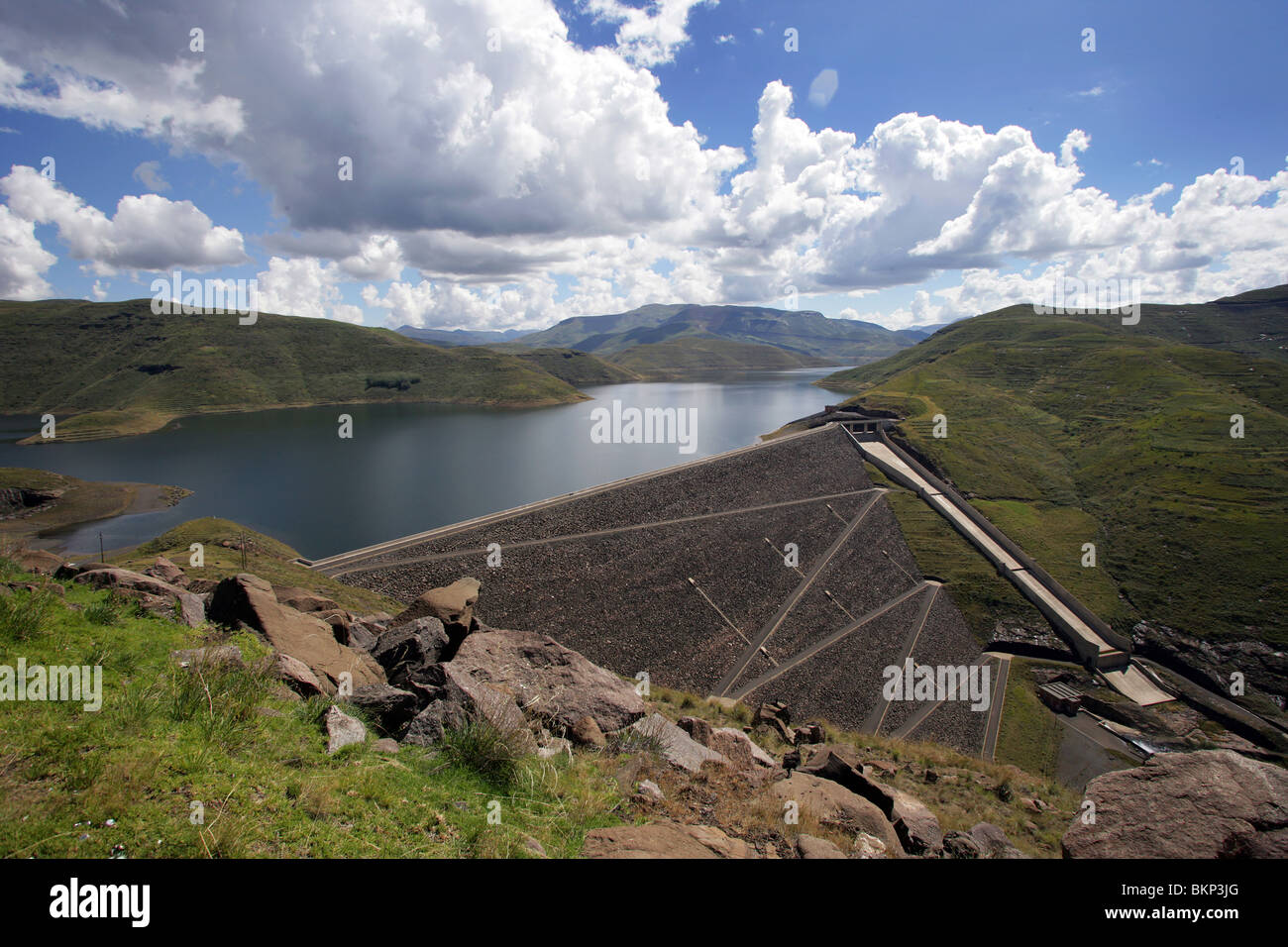Mohale Dam Lake Wall in the Lesotho highlands, LHWP Lesotho Highland ...