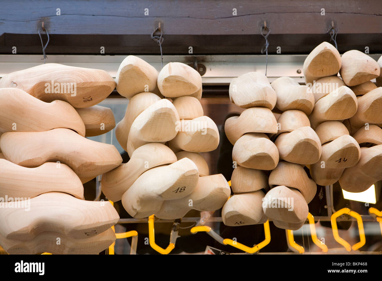 Traditional wooden clogs being sold as souvenirs of Bruges Stock Photo ...