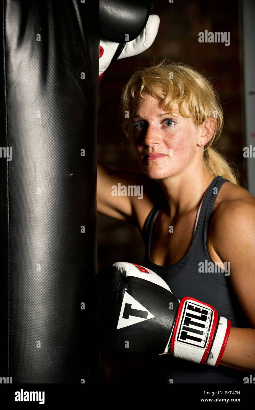 Female boxer training in a gym Stock Photo - Alamy