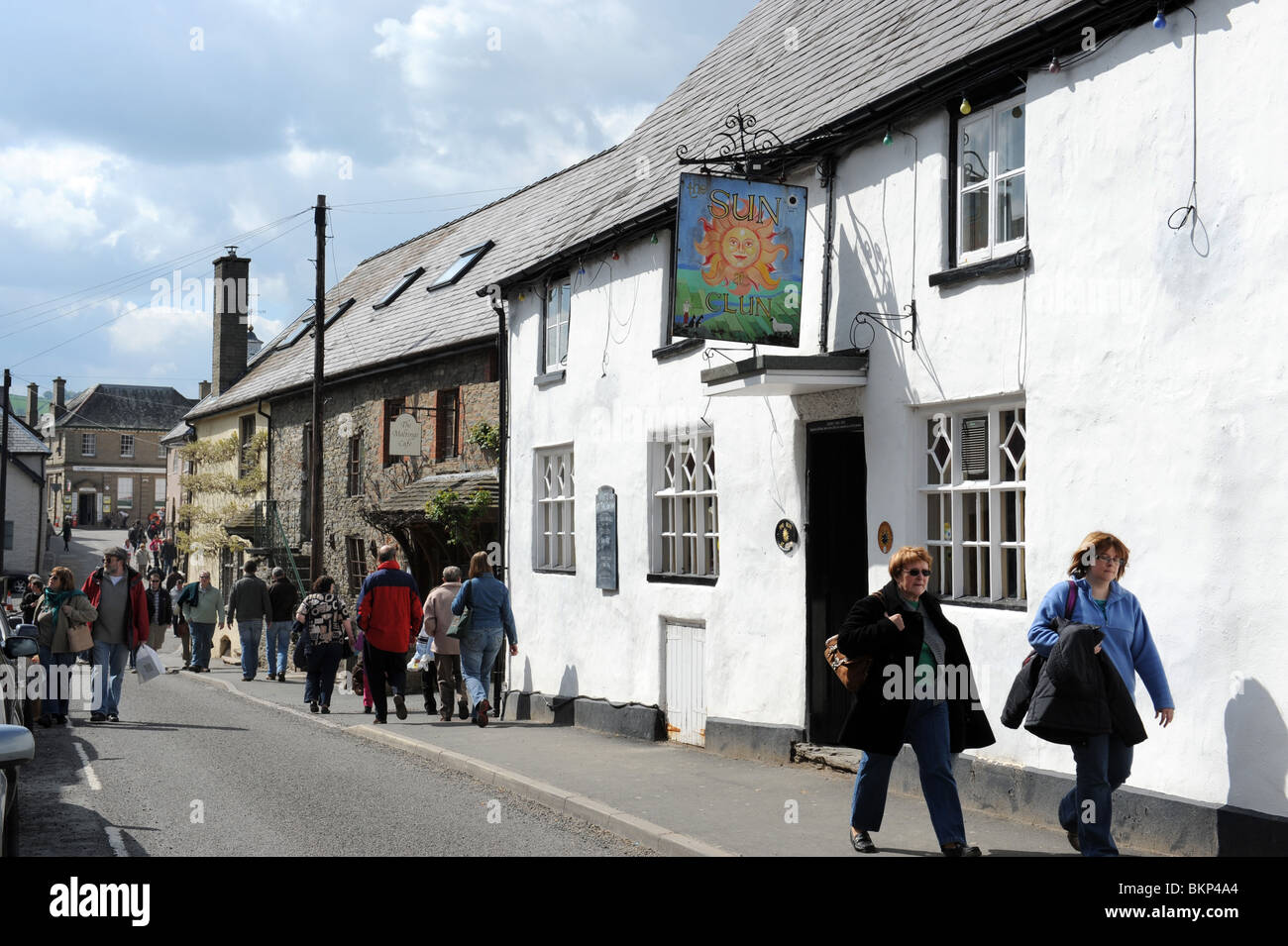 The Sun Inn in the village of Clun in South Shropshire England Uk Stock ...