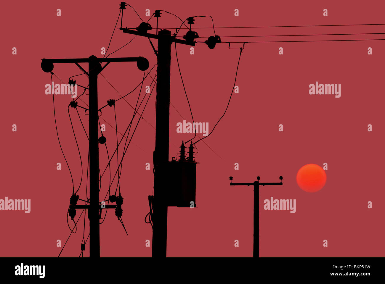 Electricity poles and transmission box, Suffolk, UK Stock Photo - Alamy