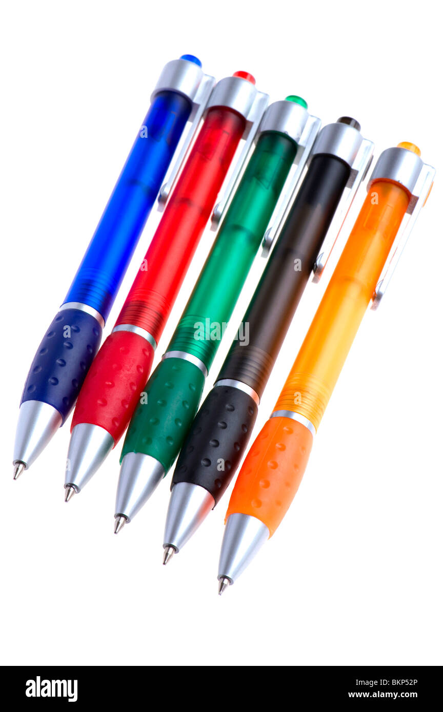 object on white - Colored pen close up Stock Photo - Alamy