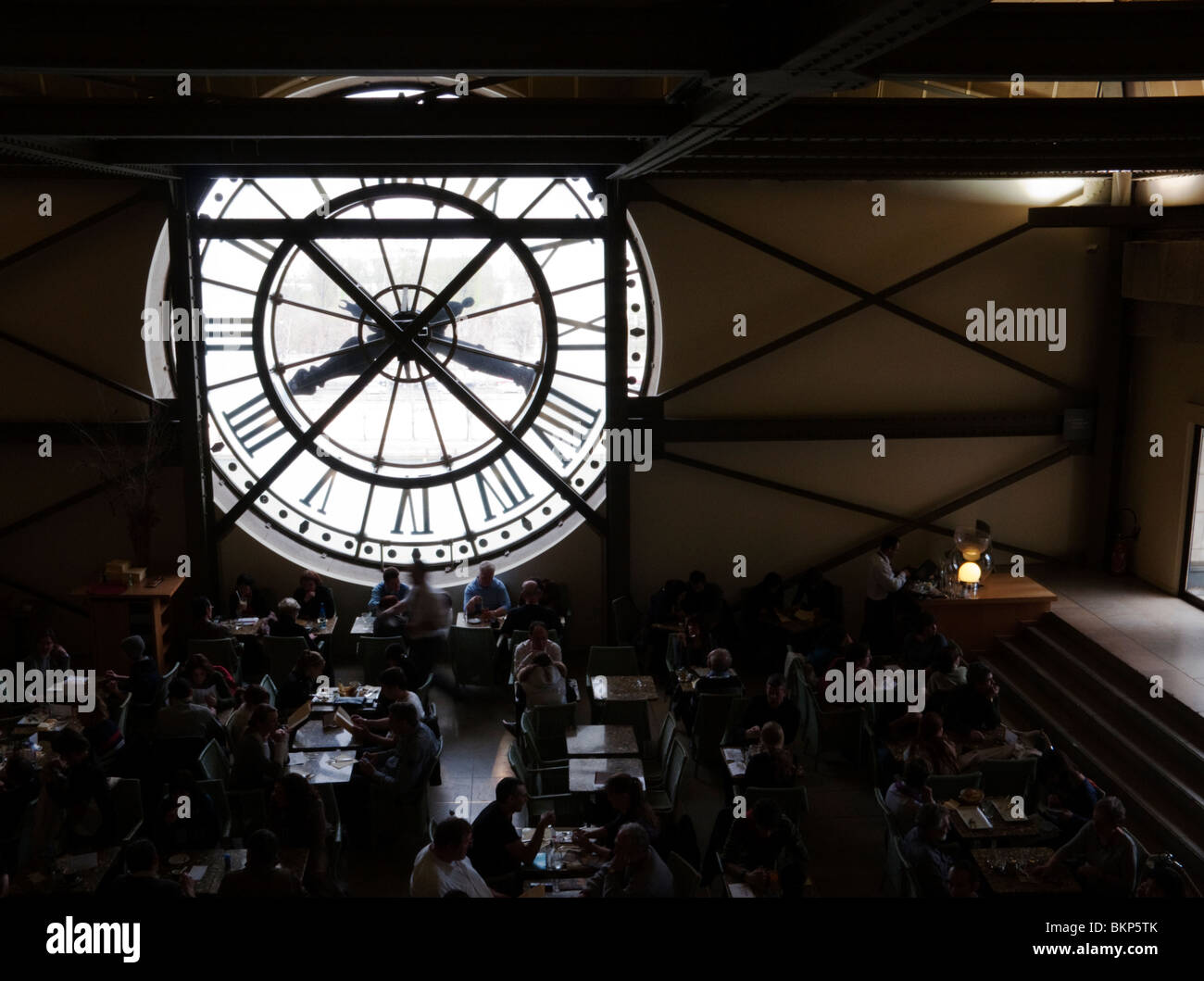 Restaurant behind the clock of the Musee D'Orsay, Paris, France Stock ...