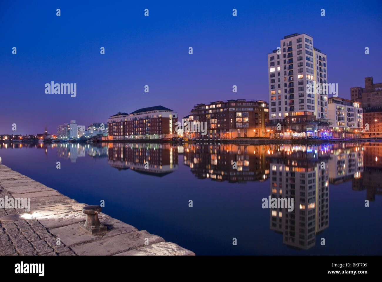Modern buildings surrounding the Grand Canal Docks area of Dublin Stock ...