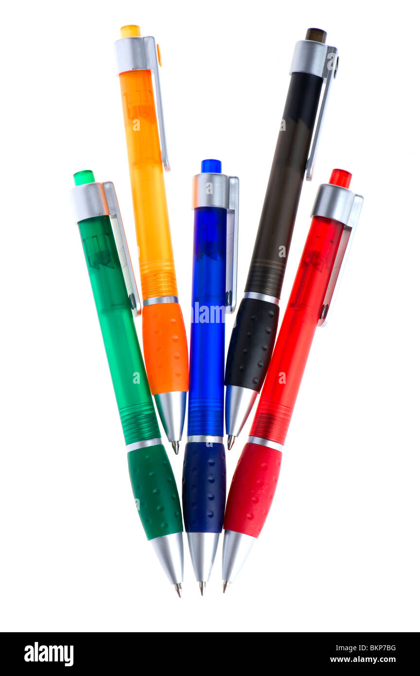 object on white - Colored pen close up Stock Photo - Alamy