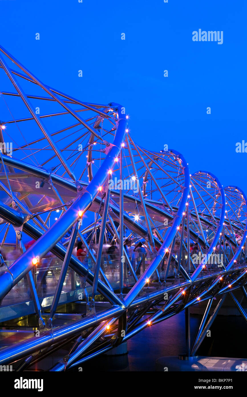 Singapore, Marina Bay, Helix Bridge Stock Photo - Alamy
