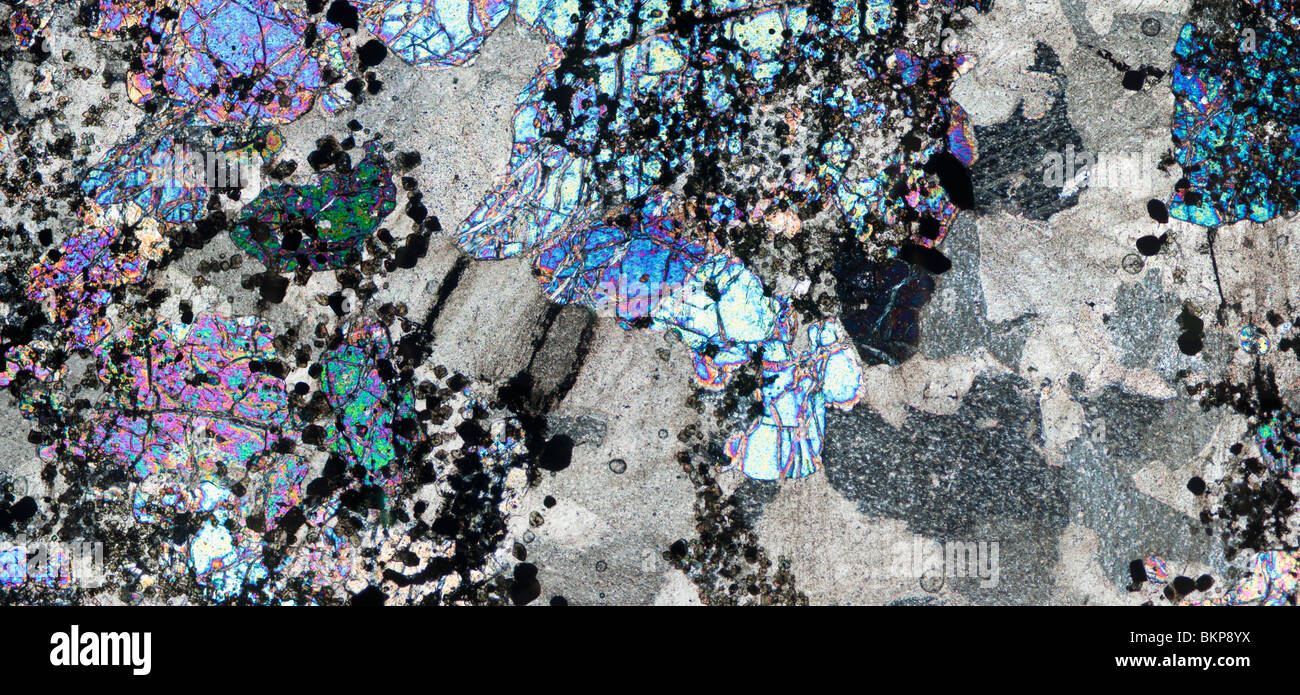 Metasomatic Marble rock sample photographed to show mineral colours in ...