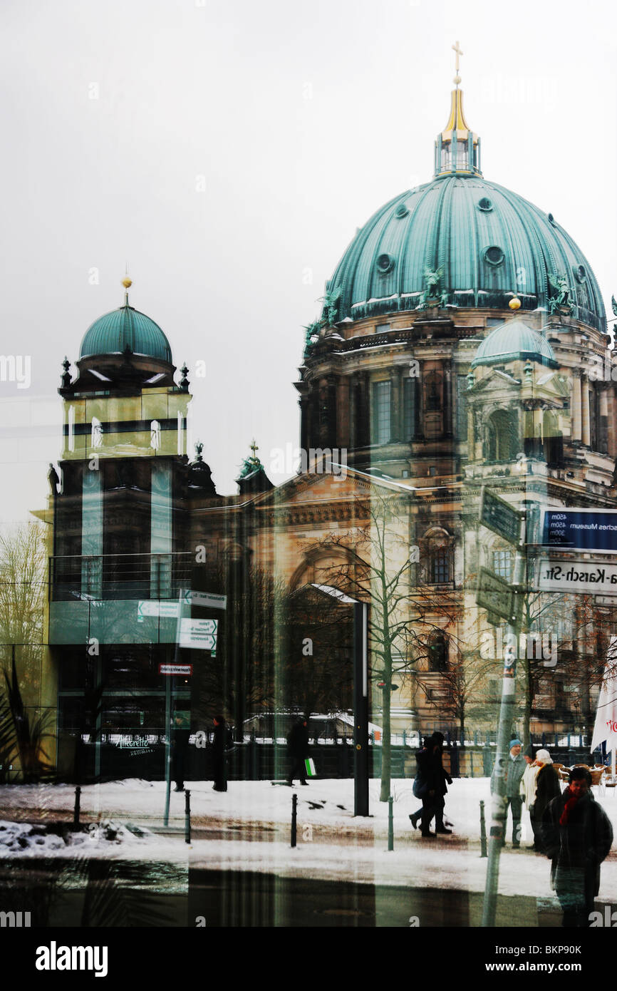Berlin Berliner Dom seen through a window corner Stock Photo - Alamy