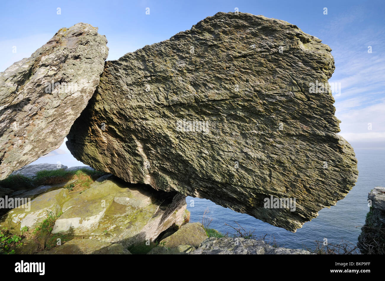 Balanced Devonian Limestone Rock on top of Castle Rock, Valley Of The ...