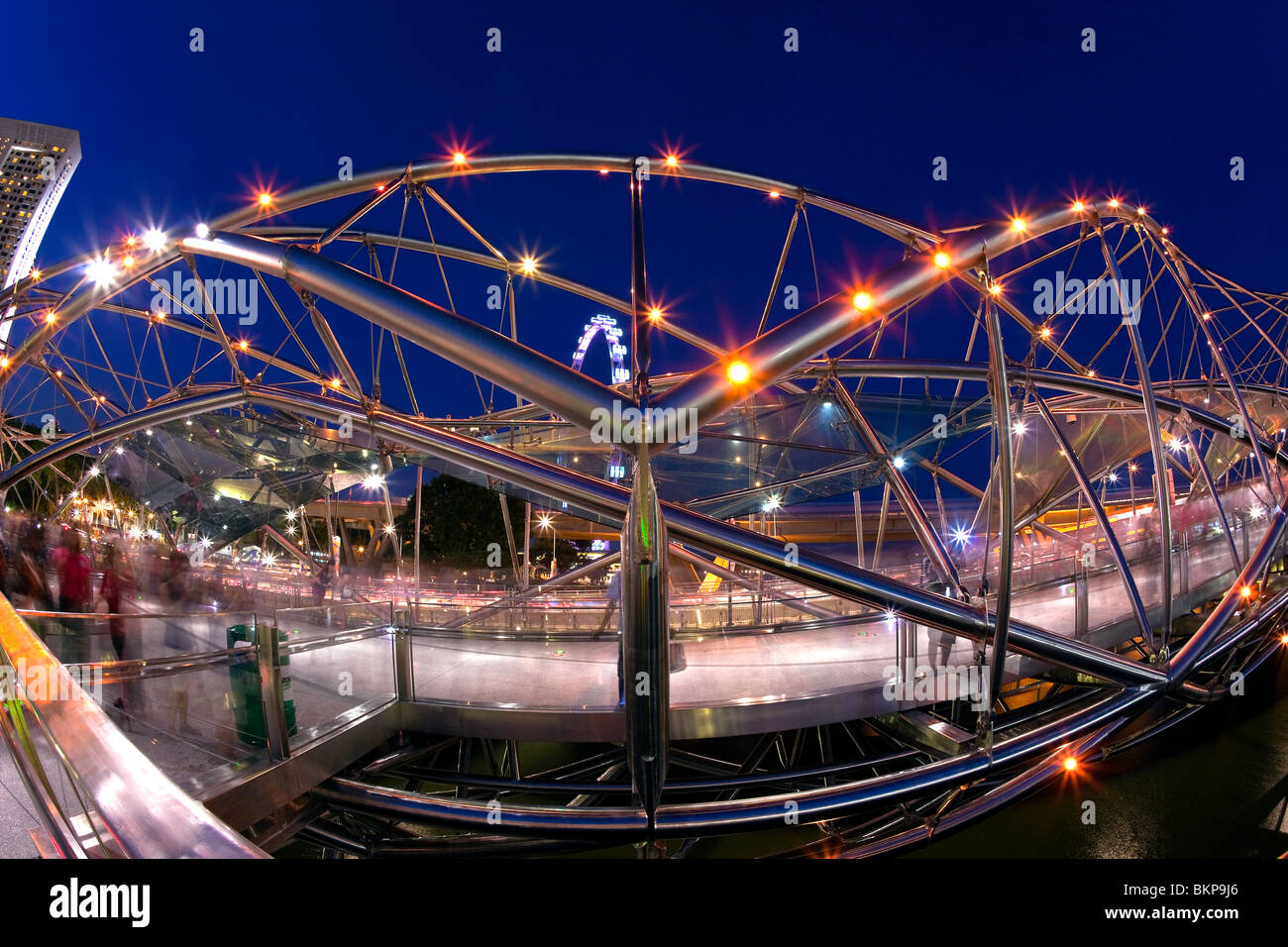 Singapore, Marina Bay, Helix Bridge Stock Photo - Alamy