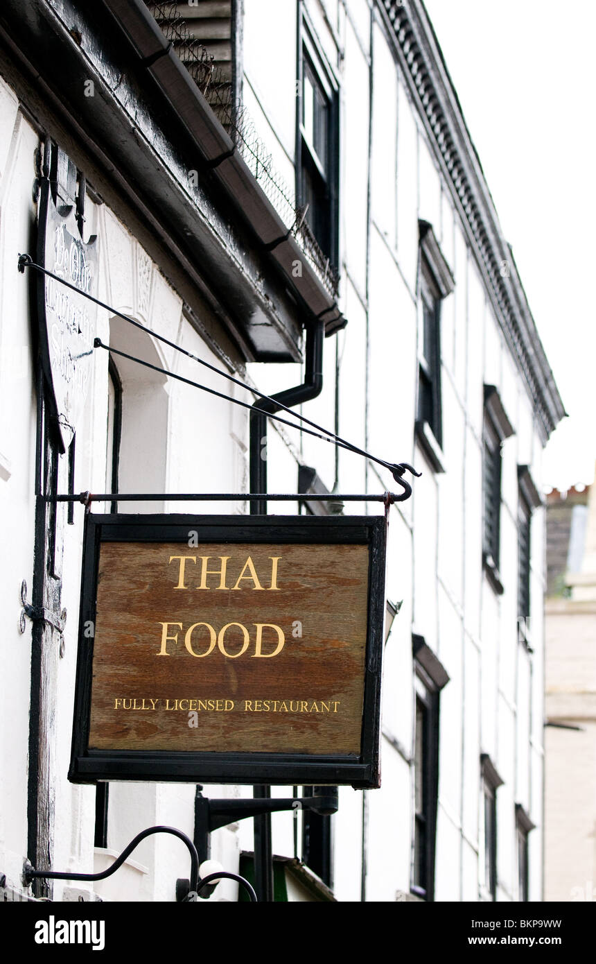 Thai Restaurant sign. Photo by Gordon Scammell Stock Photo - Alamy