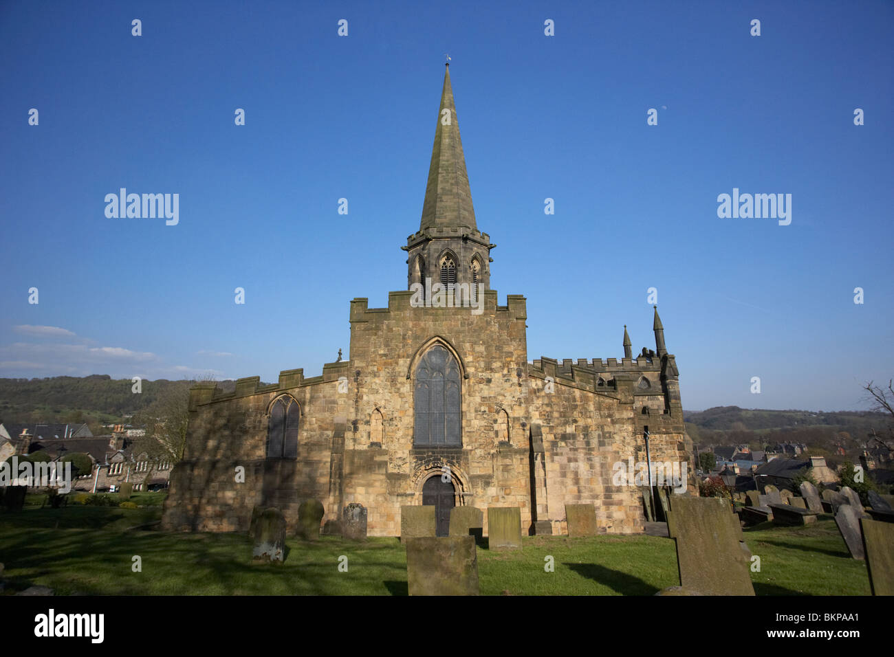 All saints church in Bakewell town in the high Peak District Derbyshire ...