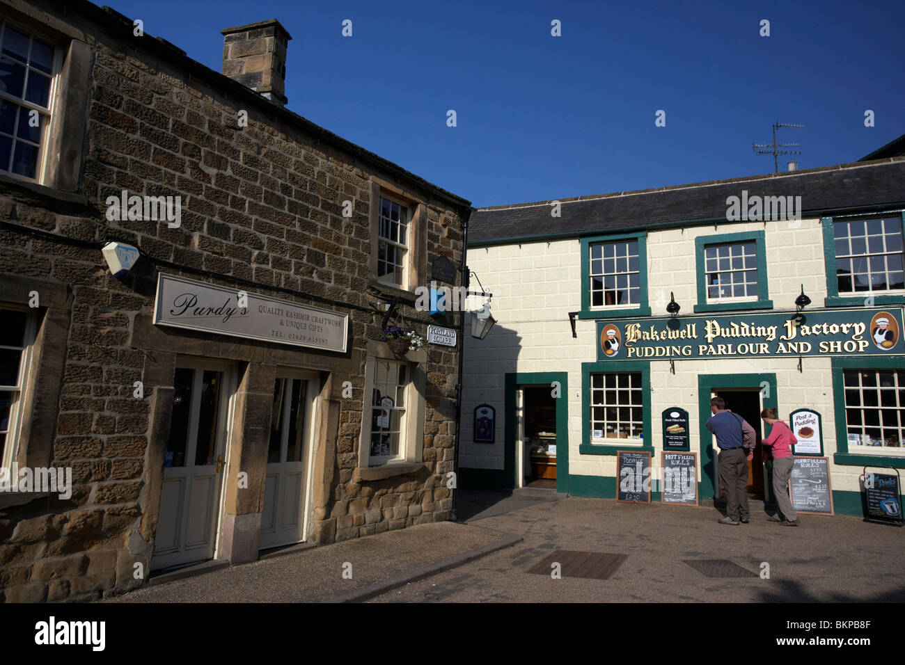 the bakewell pudding factory in Bakewell town Peak District Derbyshire ...