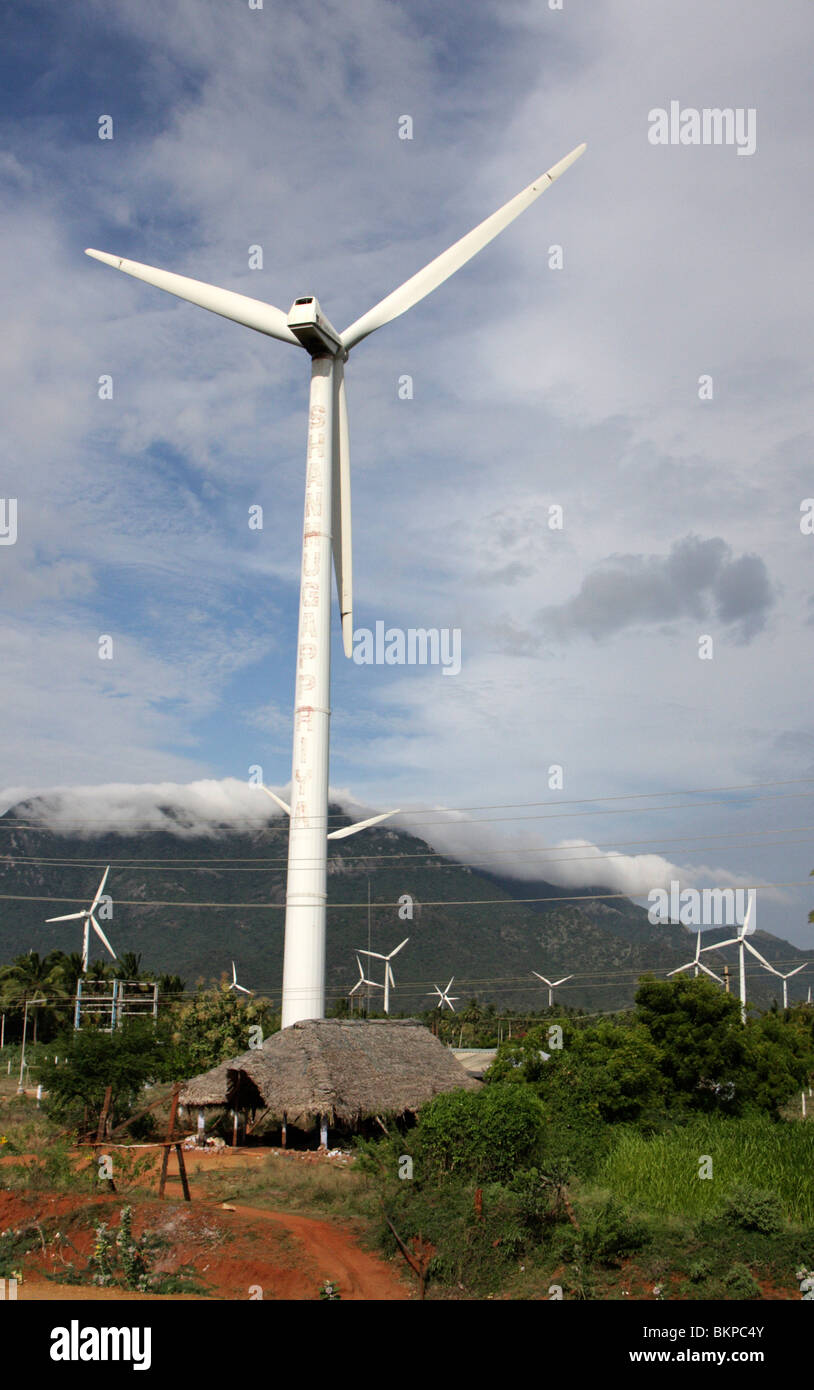 wind farm in the rural area of thirunelveli,tamilnadu,india,asia Stock ...