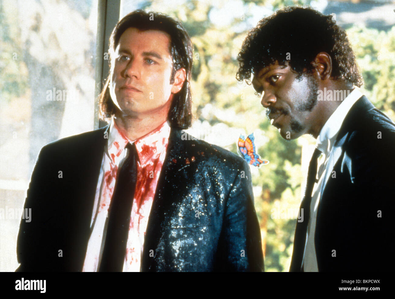 Pulp Fiction 1994 John Travolta Samuel L Jackson Plfc 019 Stock