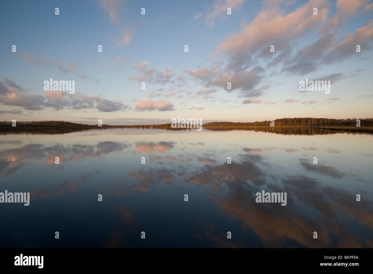 reflection of clouds in lake Stock Photo - Alamy