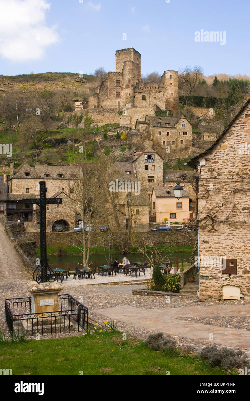 The Medieval Fortress Belcastel Castle Overlooking the Historic Village ...