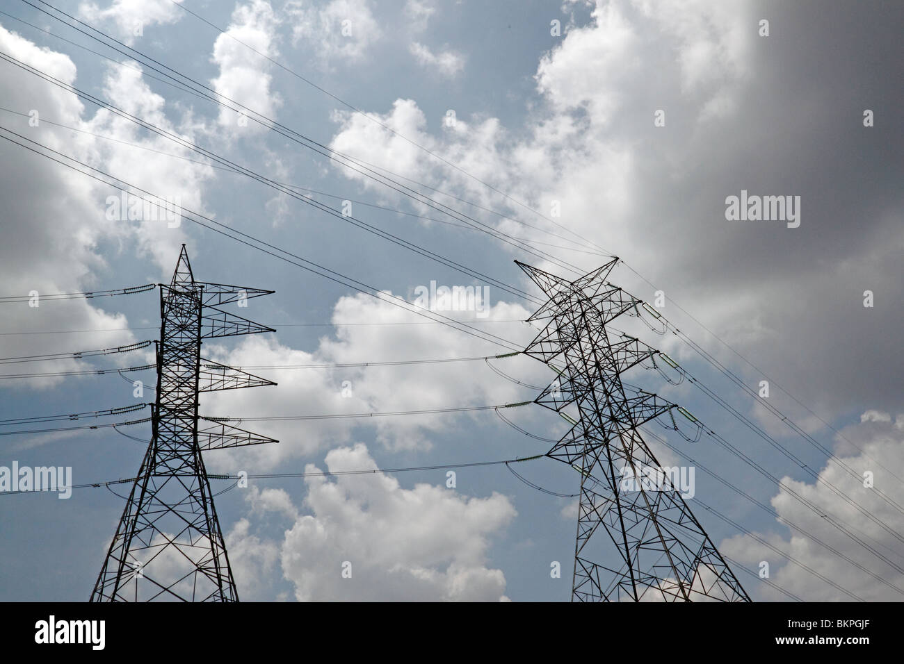 An image of the power pylon supply line against a dramatic sky Stock ...