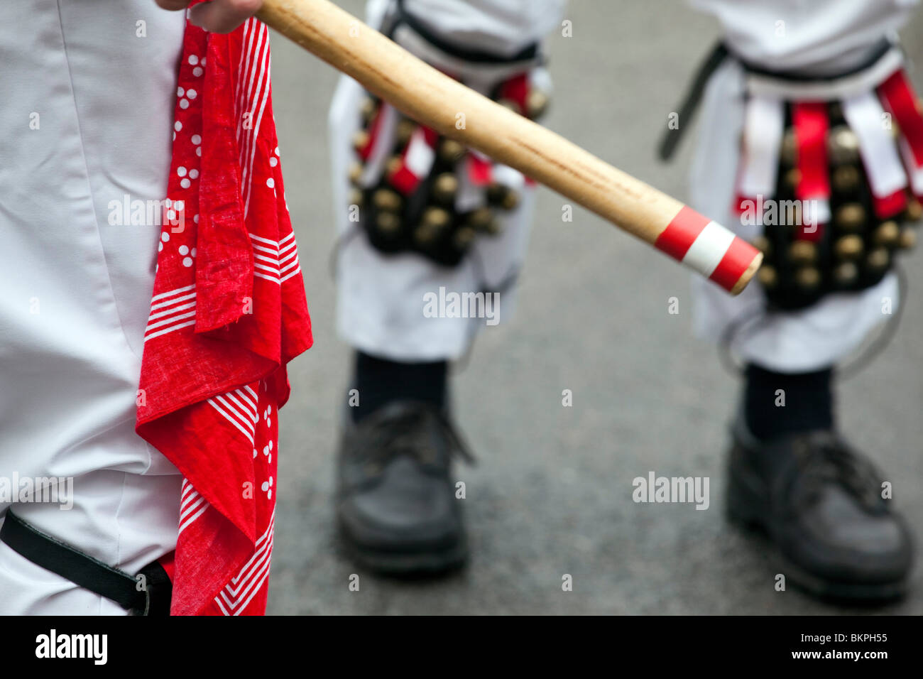 a morris dancers handkerchief and bells Stock Photo - Alamy
