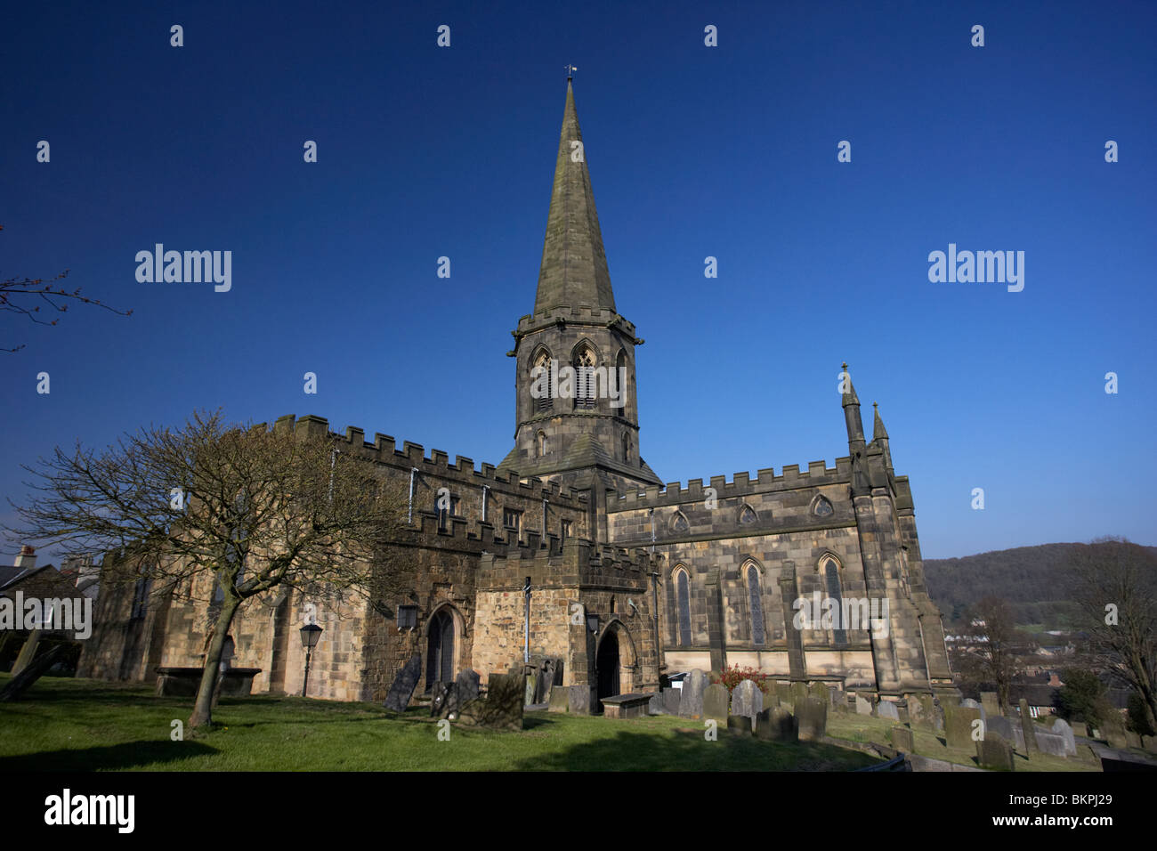 All saints church in Bakewell town in the high Peak District Derbyshire ...
