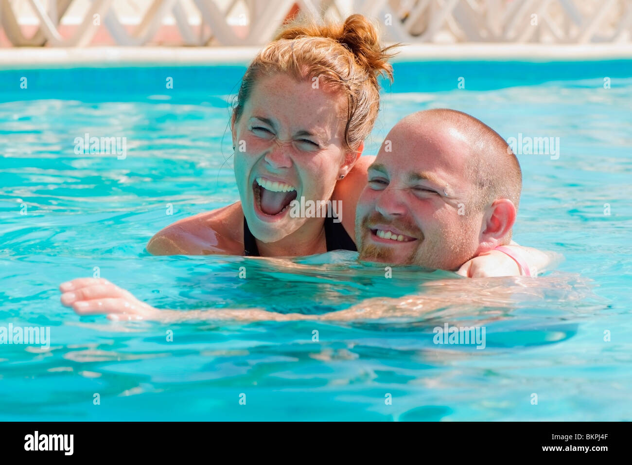 Couple Having Fun In Waterpark High Resolution Stock Photography and ...