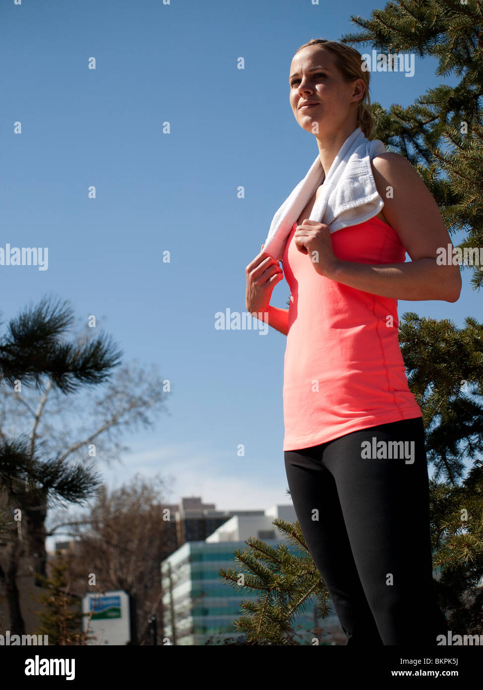 Lady running down the street hi-res stock photography and images - Alamy