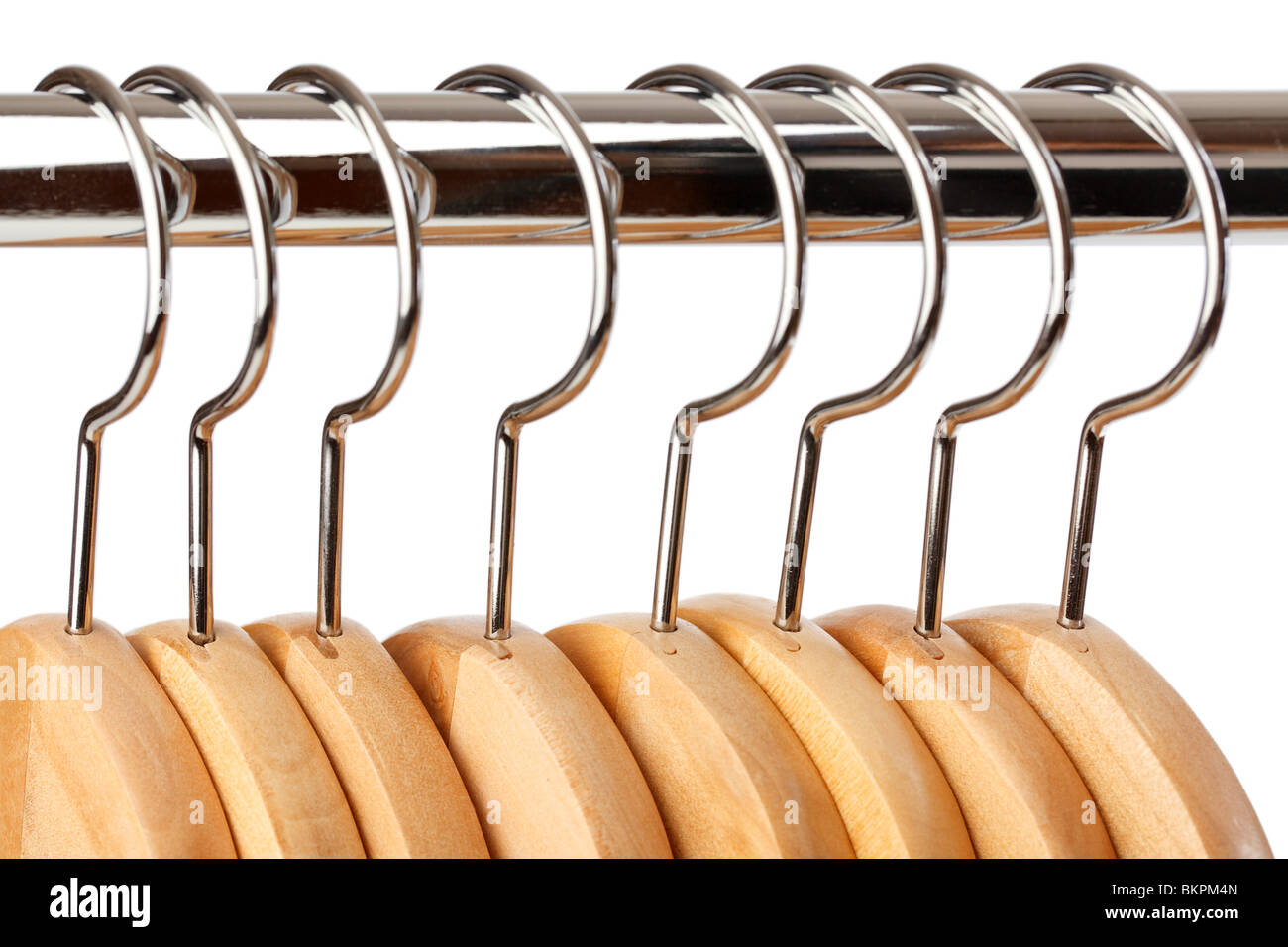 the wooden hanger on white background Stock Photo - Alamy