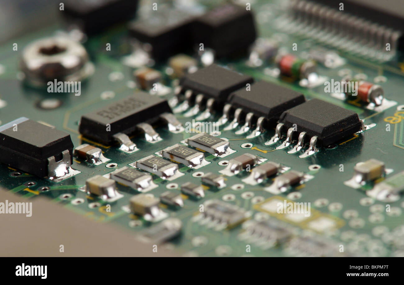 image of integrated circuits and surface mount technology Stock Photo ...