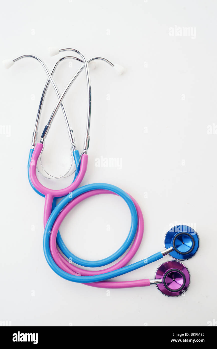 great image of pink and blue stethoscopes Stock Photo - Alamy