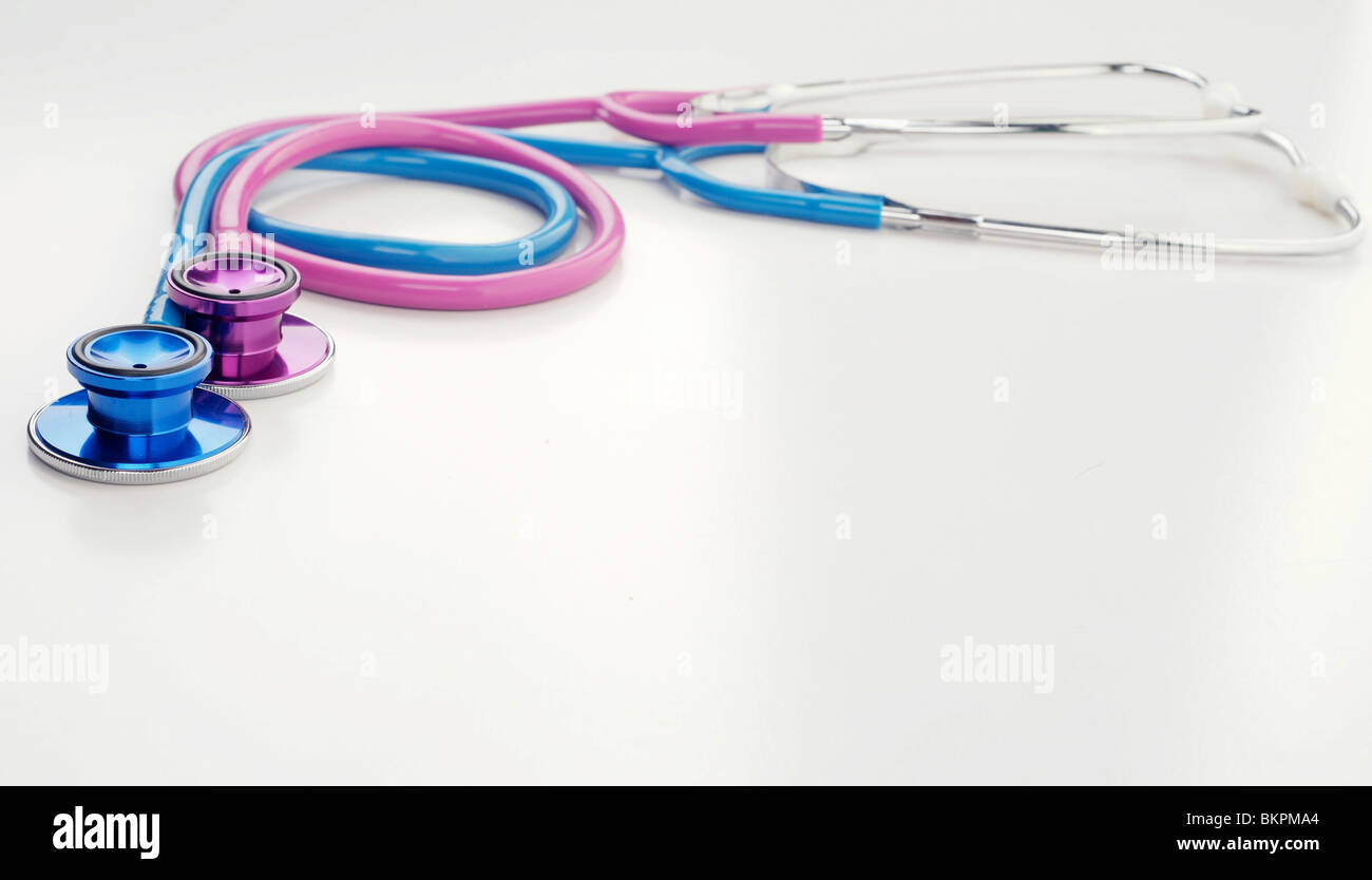great image of pink and blue stethoscopes Stock Photo - Alamy