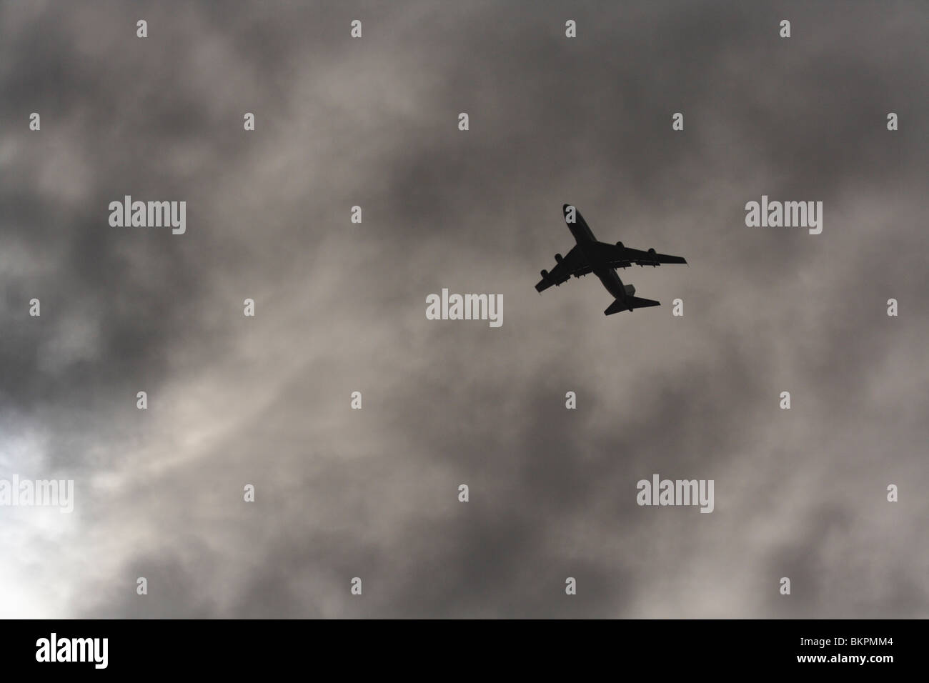 Boeing 747 in cloud. Can be used as concept photo representing blind ...