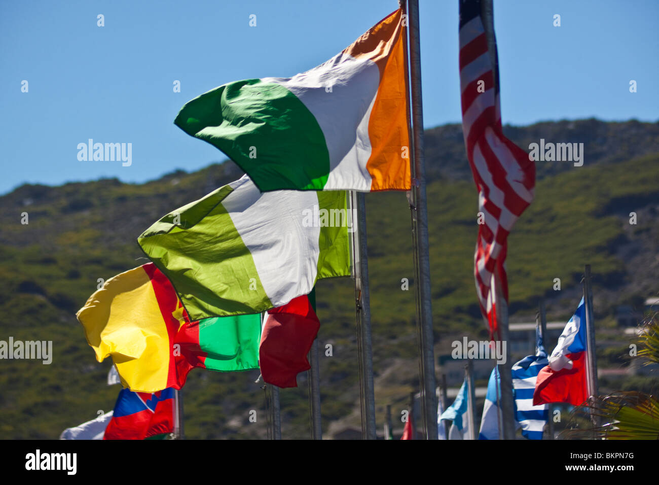 Nation Flags, Football World Cup, Capetown, South Africa Stock Photo ...