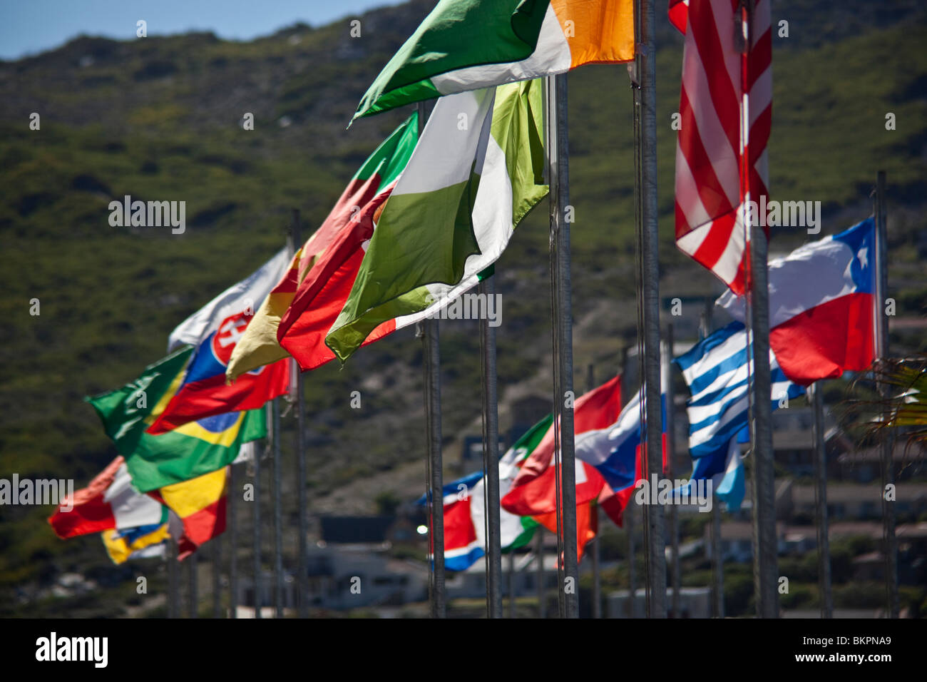 Nation Flags, Football World Cup, Capetown, South Africa Stock Photo ...