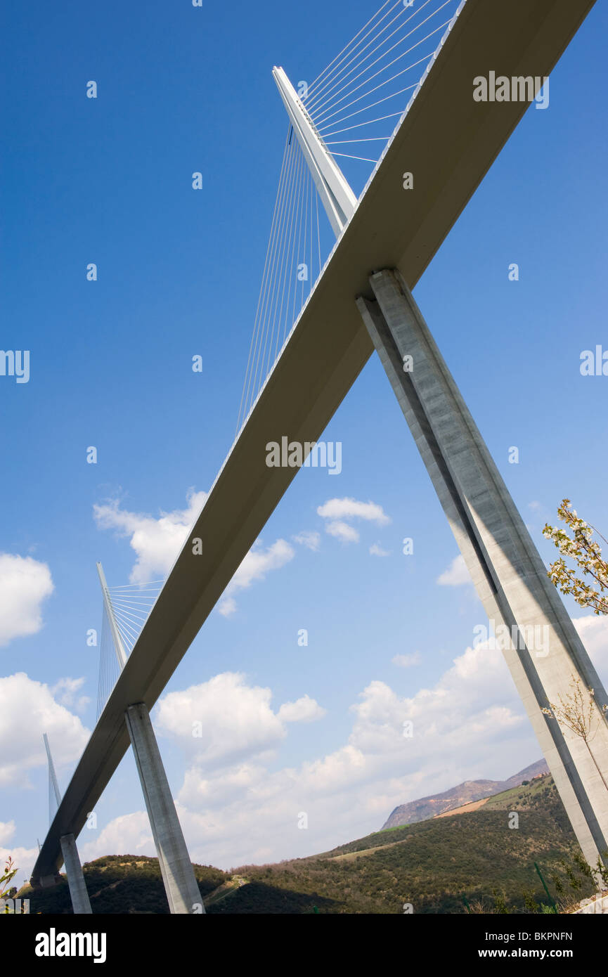 The Beautiful Millau Viaduct Suspension Bridge Carrying Traffic Over ...