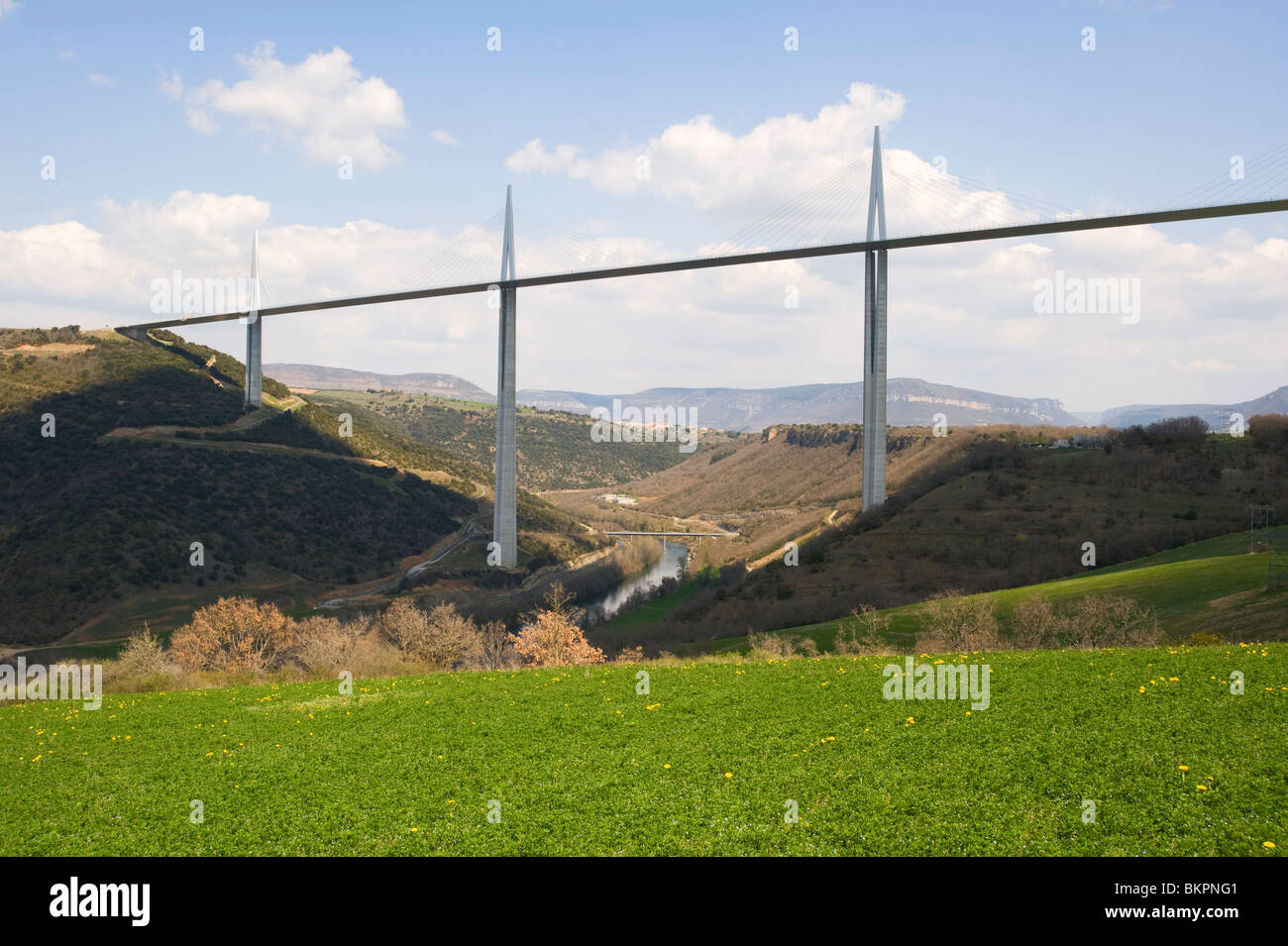 The Beautiful Millau Viaduct Suspension Bridge Carrying Traffic Over ...
