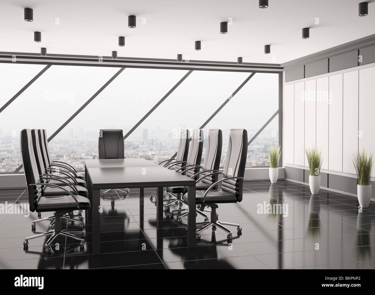 Modern boardroom interior 3d render Stock Photo - Alamy
