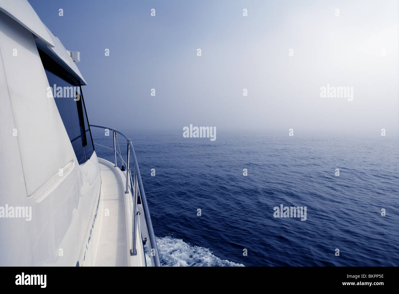 Blue fog sea in a foggy day low visibility Stock Photo - Alamy