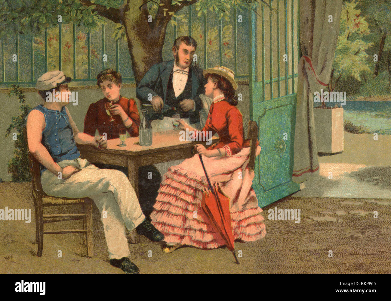 A Civilised Drink Outdoors with friends Stock Photo - Alamy