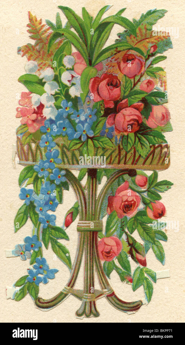 Display of Red Roses and Lily of the Valley Stock Photo - Alamy