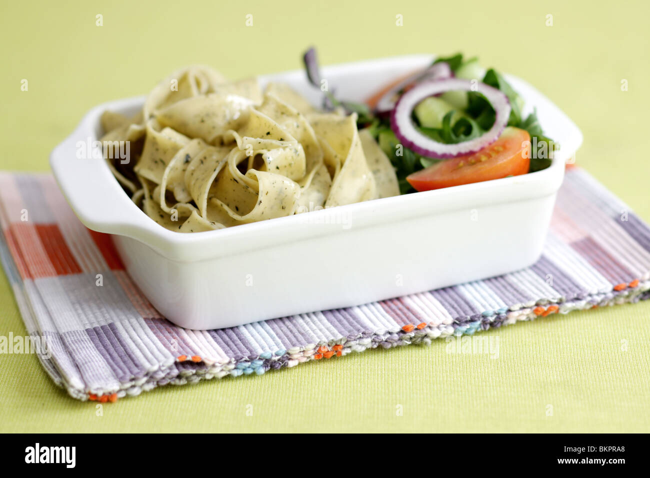 Basil Pappardelle Pasta Stock Photo - Alamy
