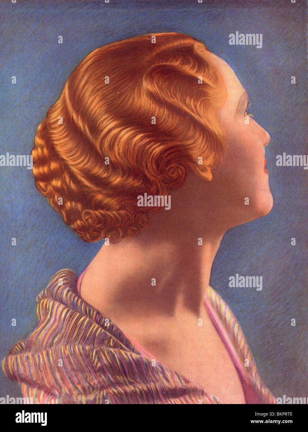 A Popular Everyday Style - Permanent Waving 1934 Stock Photo - Alamy